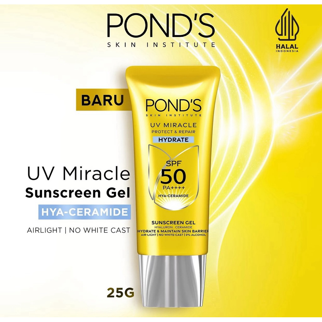 Jual PONDS UV MIRACLE SUNSCREEN GEL SPF 50 25G | Shopee Indonesia