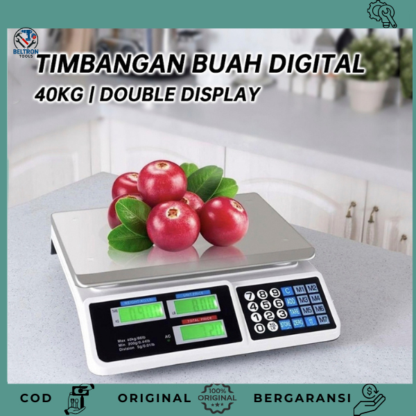 Jual Timbangan Buah Digital 40KG/ Digital Computing Scale 40kg Double Display | Shopee Indonesia