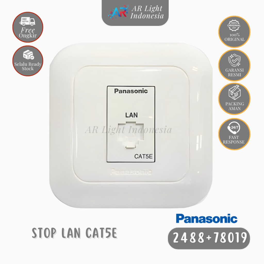 Jual Panasonic Outlet Data CAT5E WEJ78019 + WEJ2488 Putih SNI | Shopee ...
