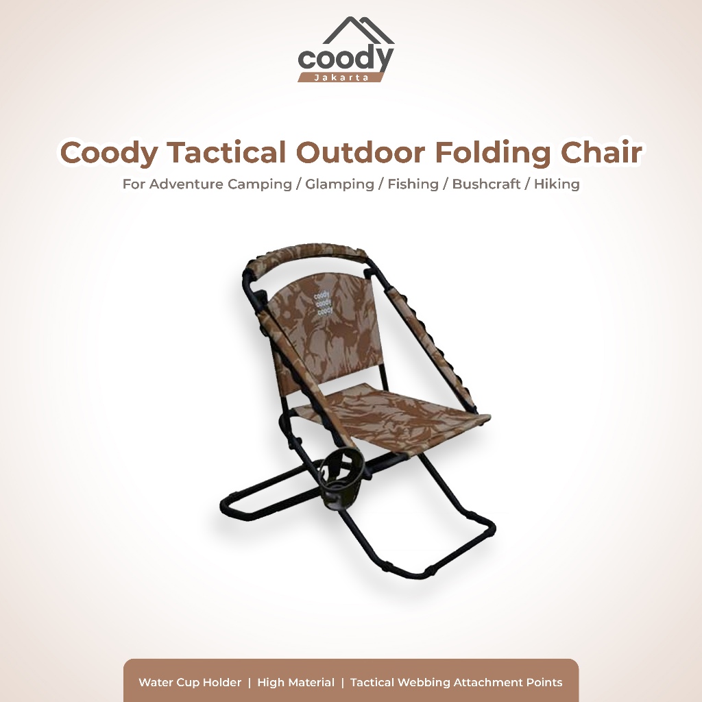 Jual Coody Premium Tactical Outdoor Foldable Chair Camouflage Yellow ...