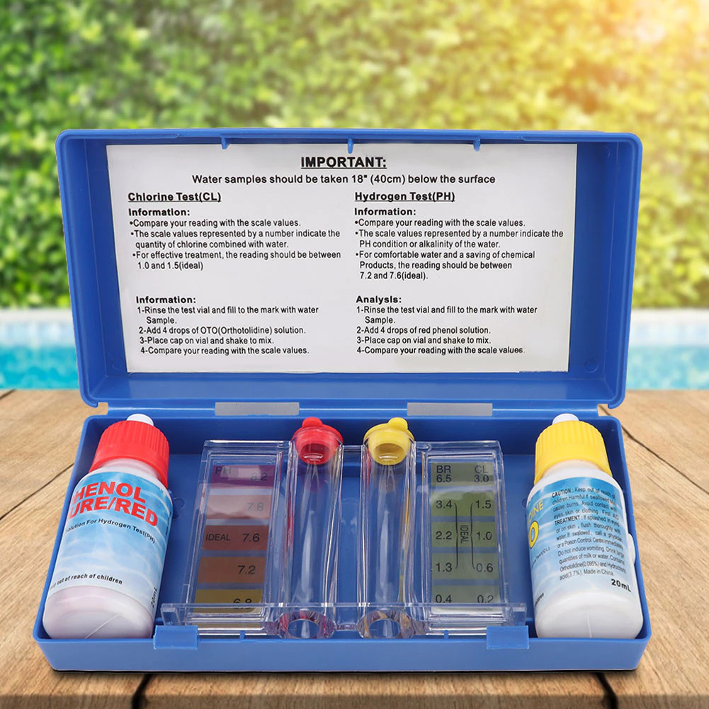 Jual [COD]Test Kit Kolam Renang Kit Uji Air Klorin Dan Ph Swimming Pool ...