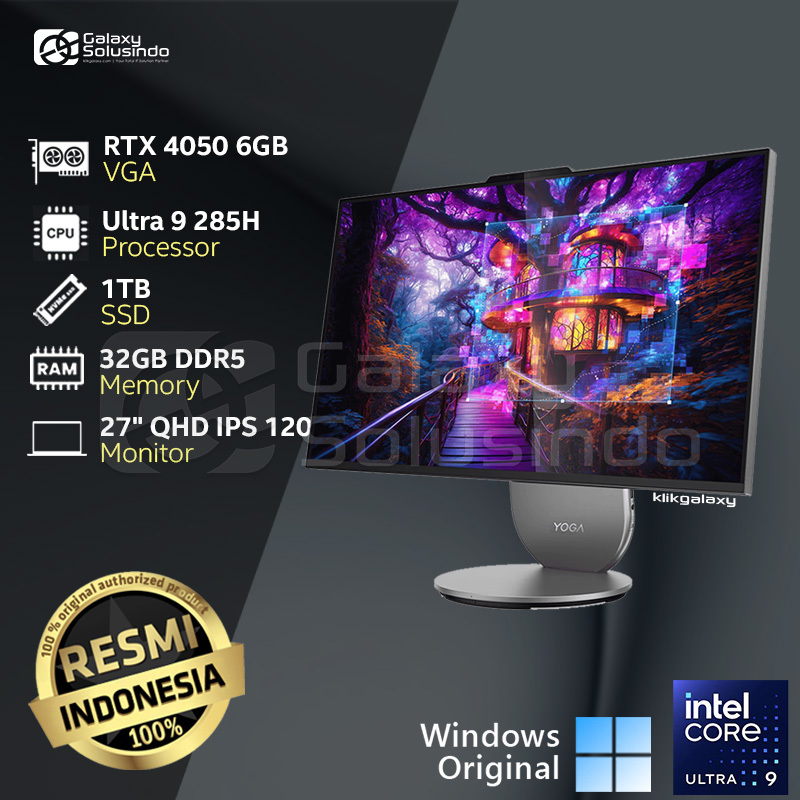 Jual AIO LENOVO Yoga 27IAH10-2QID - GeForce RTX 4050 Intel Ultra 9 285H ...