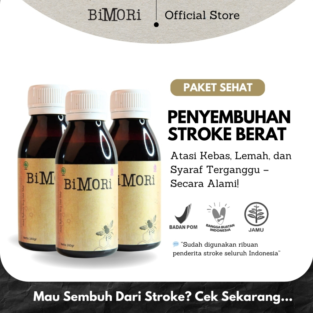 Jual Paket Sehat 3 Botol Bimori Obat Stroke Untuk Penyumbatan Pembuluh ...