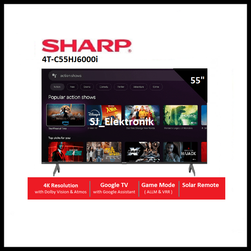 Jual Sharp 4T-C55HJ6000i / 55HJ6000i UHD 4K Google TV with Dolby Vision ...