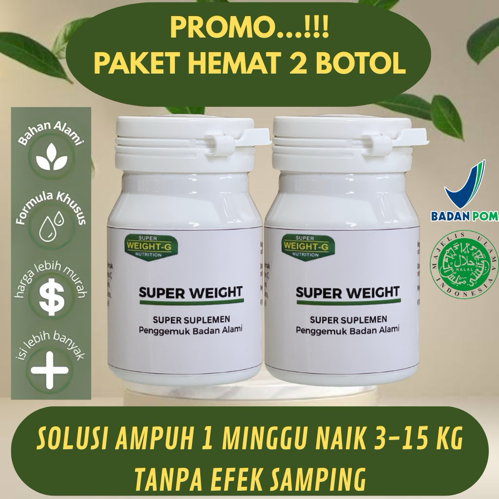 Jual [PROMO PAKET 2 BOTOL] SUPER WEIGHT GAIN Kapsul Susu Penggemuk ...