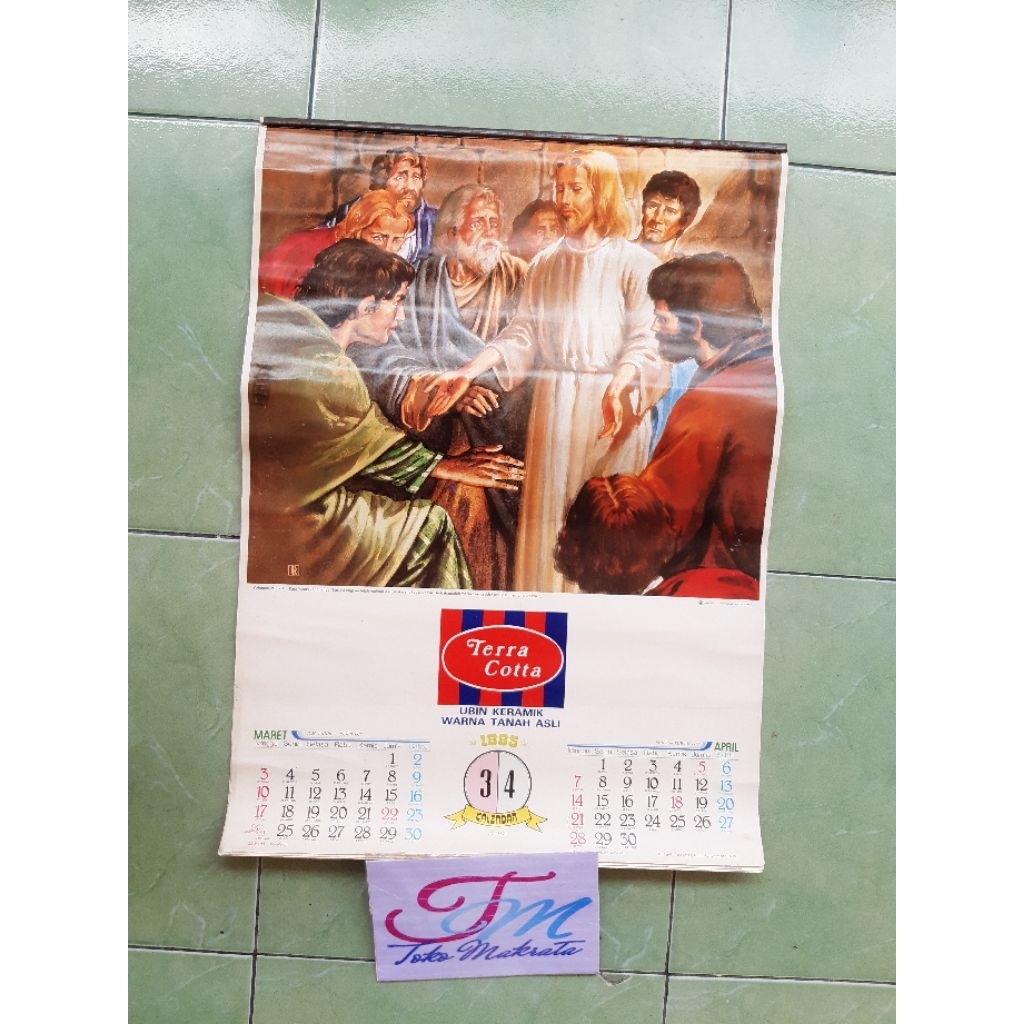 Jual kalender tanggalan agama kristen tahun 1985 jadul lawas lama ...
