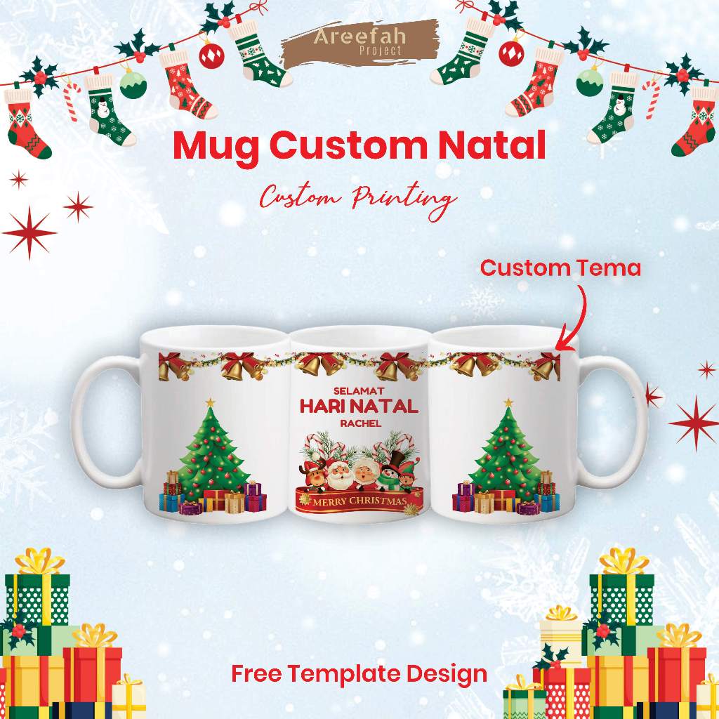 Jual Areefah Custom Mug Tema Natal / Christmas Mug | Souvenir & Kado ...