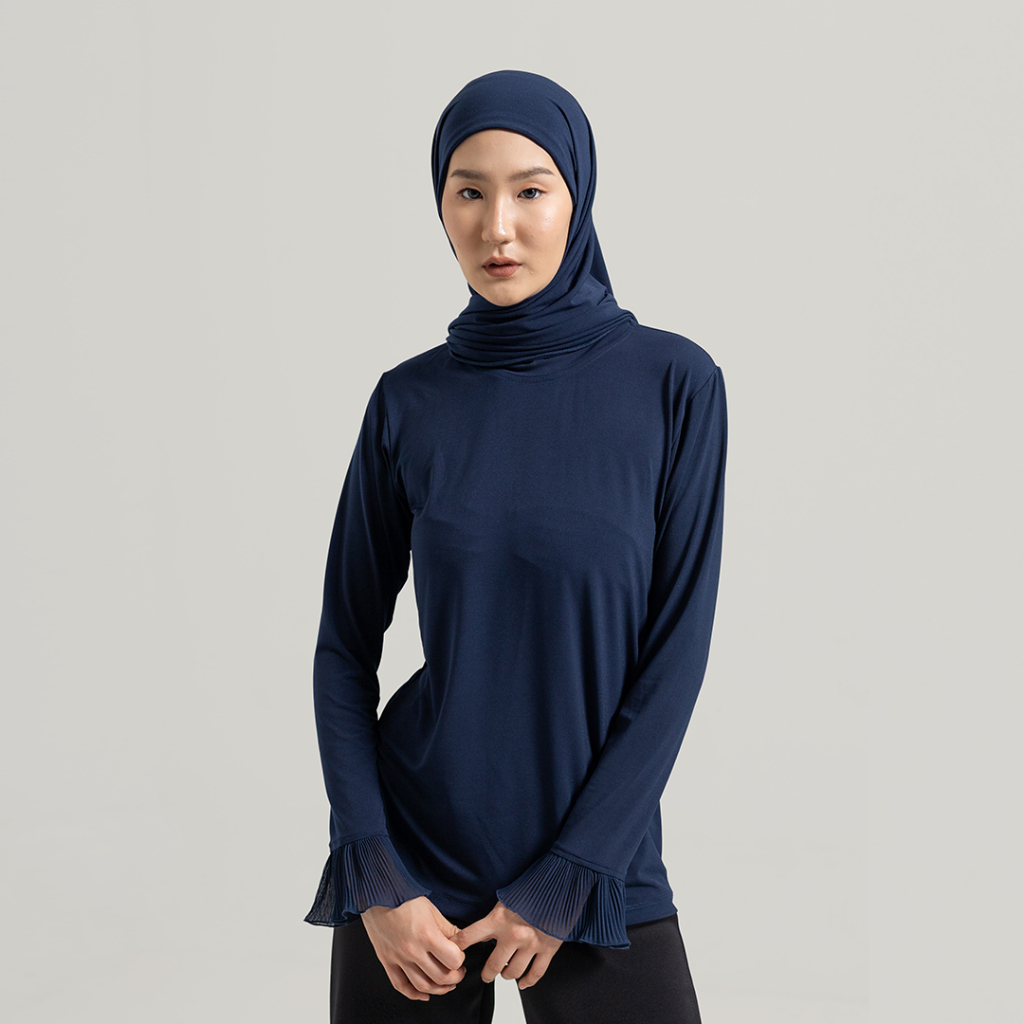 Jual Baju Manset Blouse Basic Ruffle Wanita Lengan Panjang Inner ...