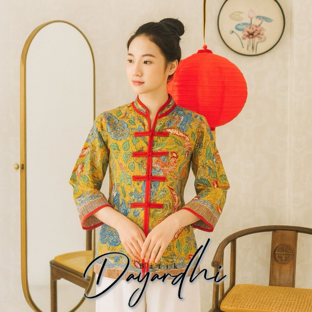 Jual Blouse Batik Tiga Negeri Cheongsam Dayardhi – Atasan Batik Imlek ...