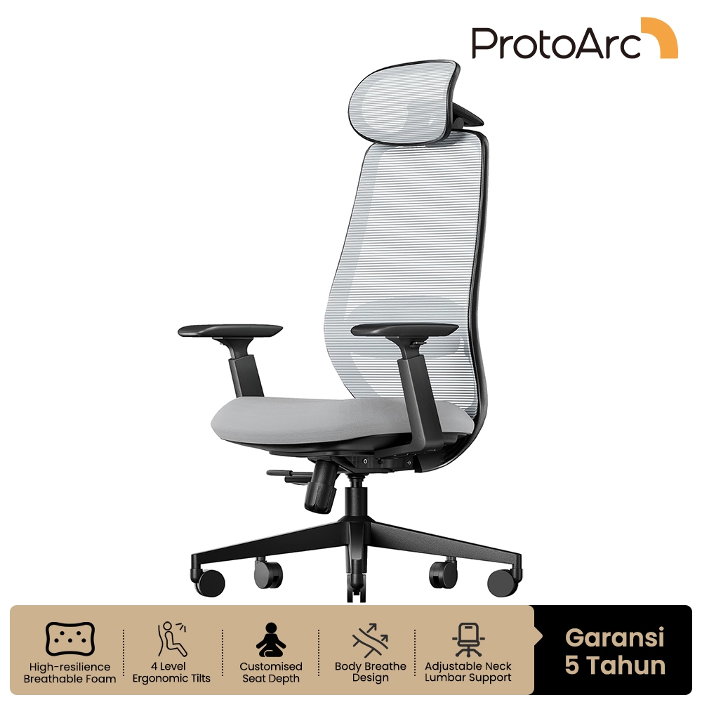 Jual ProtoArc EC200 Ergonomic Net Office Chair Computer Gaming Kursi Grey - Garansi 5 Tahun ...