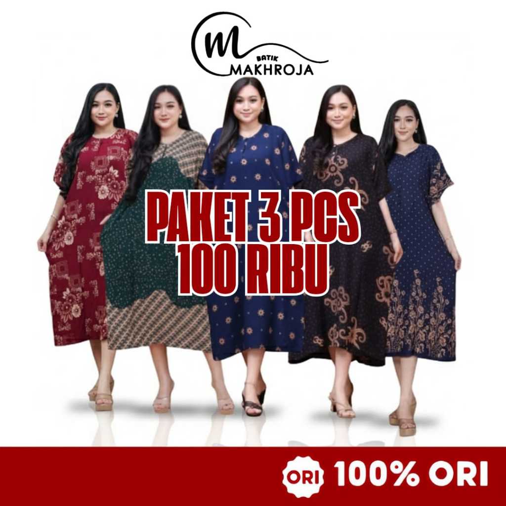 Jual Paket Hemat Daster 100ribu Dapat 3pcs Motif Random Bahan Rayon LD ...