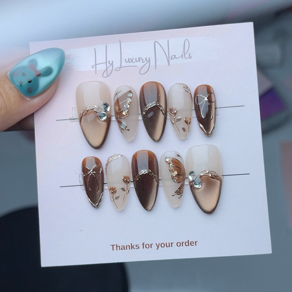 Jual HyLuxury Nails - Press On Nails | cat eye | gliternail | simpel ...
