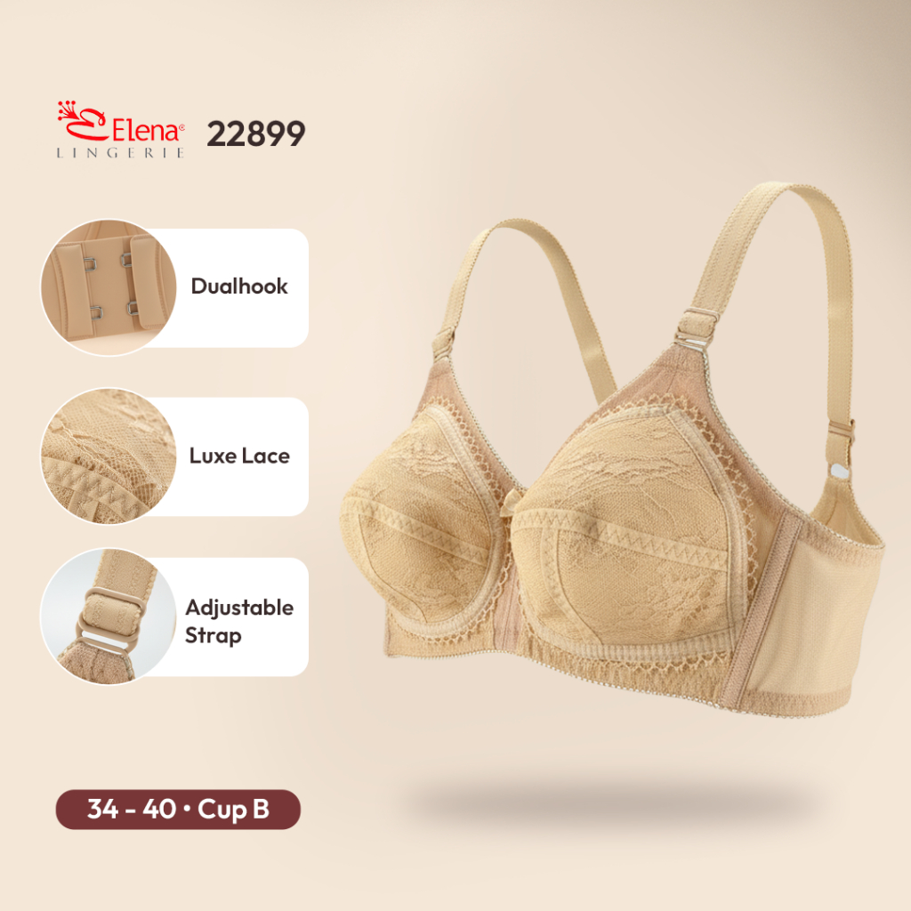 Jual Elena Bra Tanpa Kawat Busa Angin Cup B Kait 2 Bh Renda Full ...