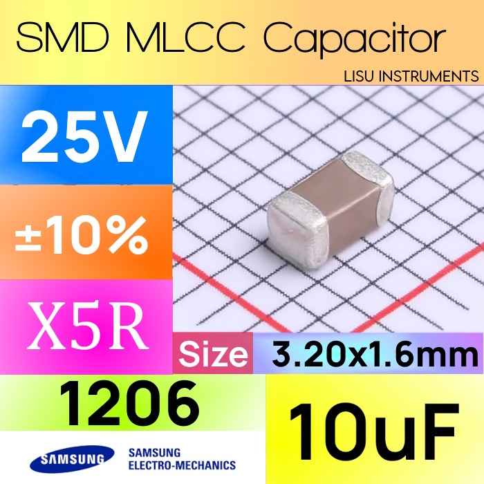 Jual 10uF 1206 25V X5R ±10% SMD MLCC Capacitor Samsung CL31A106KAHNNNE ...