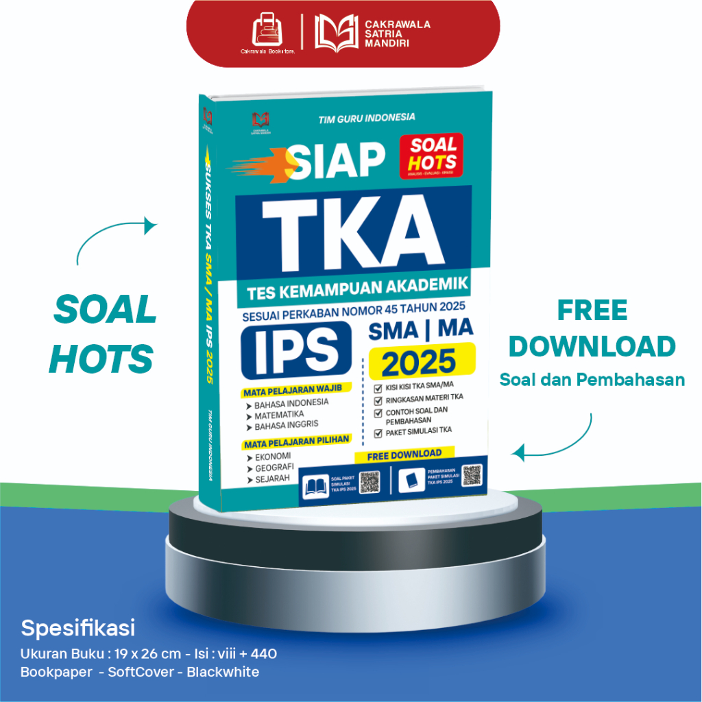 Jual Buku SIAP TKA IPS 2025 SMA/MA | Tim Guru Indonesia | Persiapan Tes ...