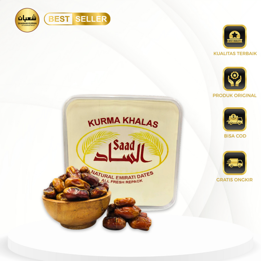 Jual Kurma khalas Saad 1 kg / Kurma khalas 1 kg premium / Kurma khalas ...