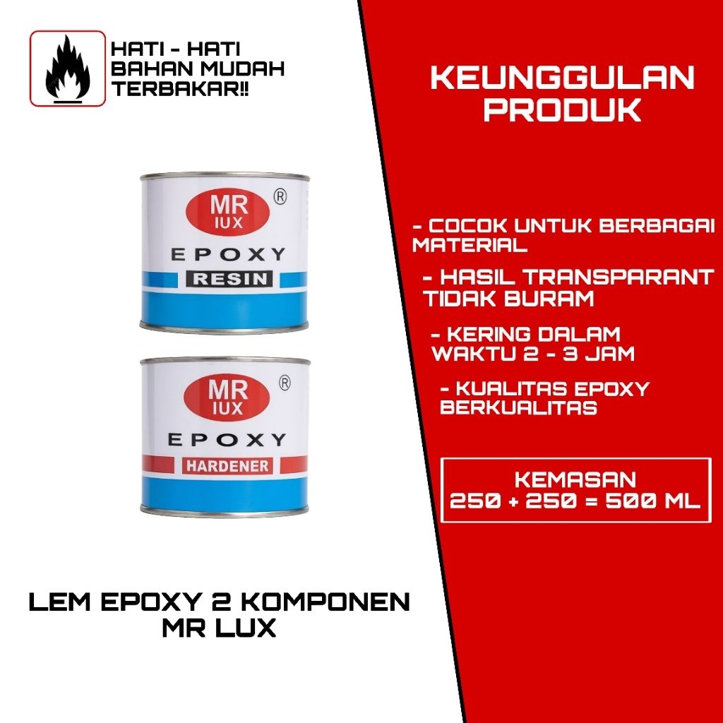Jual Lem EPOXY Resin Hardener MR LUX Kemasan 500 ML Kaleng | Lem Epoxy ...