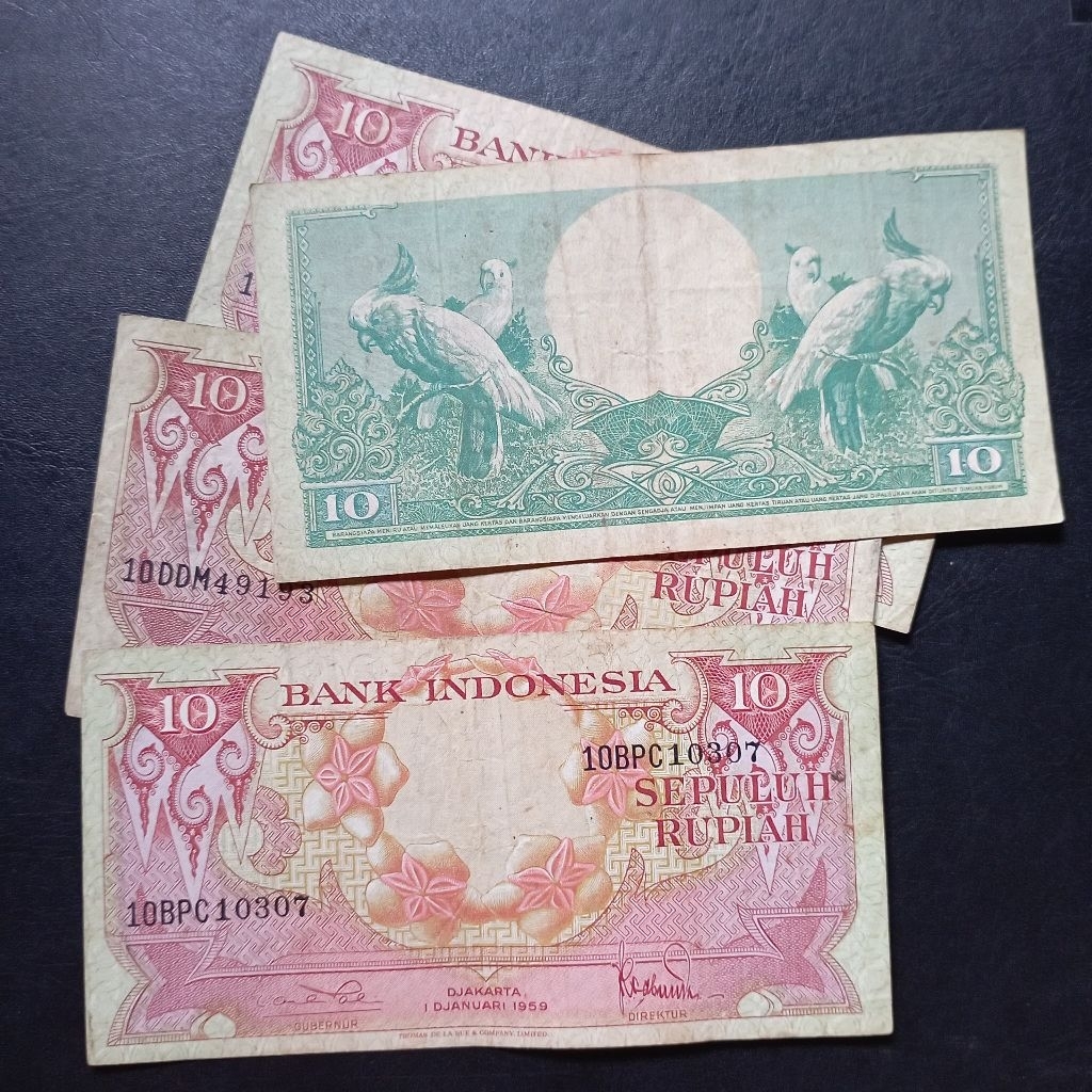 Jual 10 rupiah bunga uang kertas tahun 1959 bekas asli | Shopee Indonesia