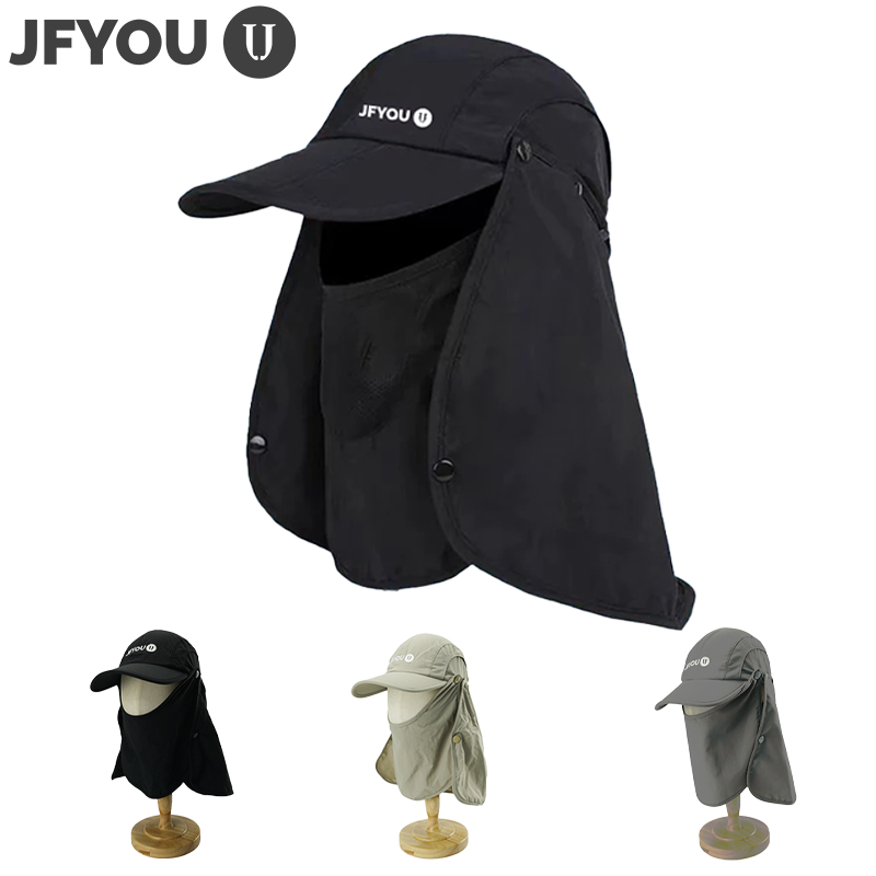 Jual JFYOU Topi Pancing Fishing Hat Anti UV Dengan Masker Pelindung ...