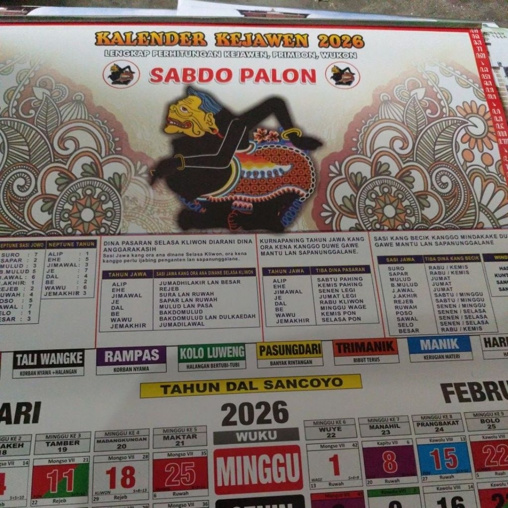 Jual Kalender Primbon Sabdo Palon 2026 | Shopee Indonesia