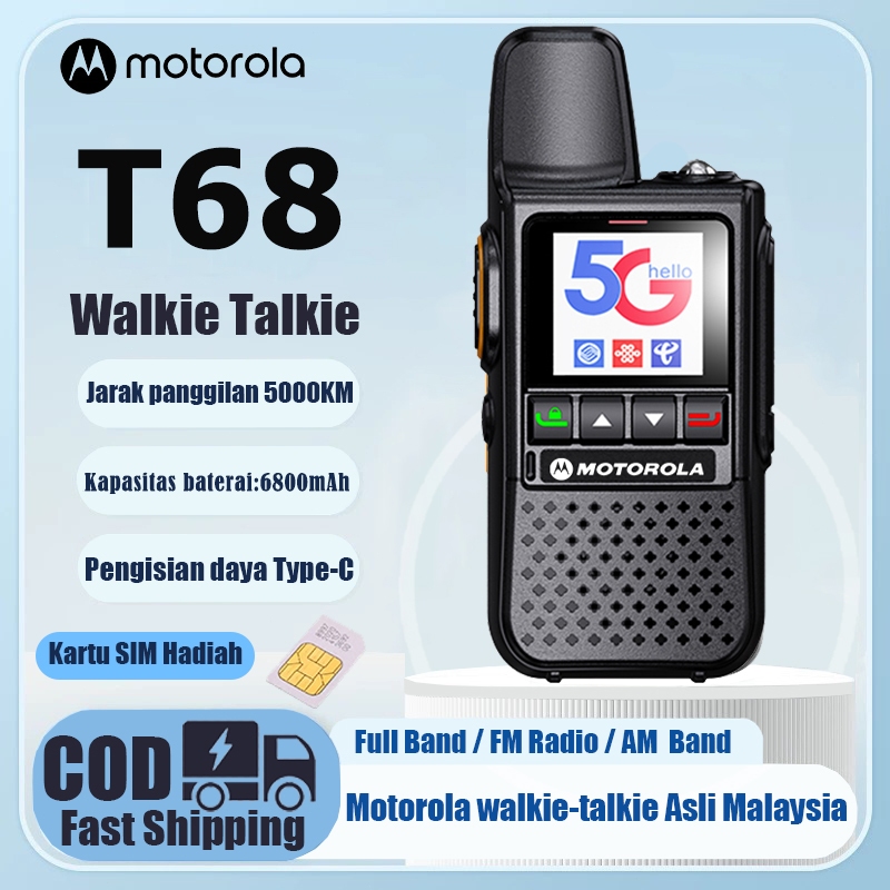 Jual HT MOTOROLA Walkie Talkie T68 5G/WiFi Jarak tak terbatas Android ...