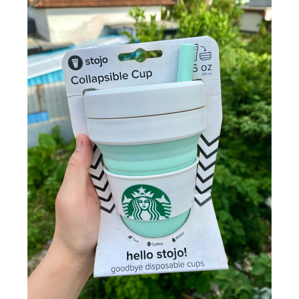 Jual Tumbler Starbucks x Stojo Mint Colour | Shopee Indonesia