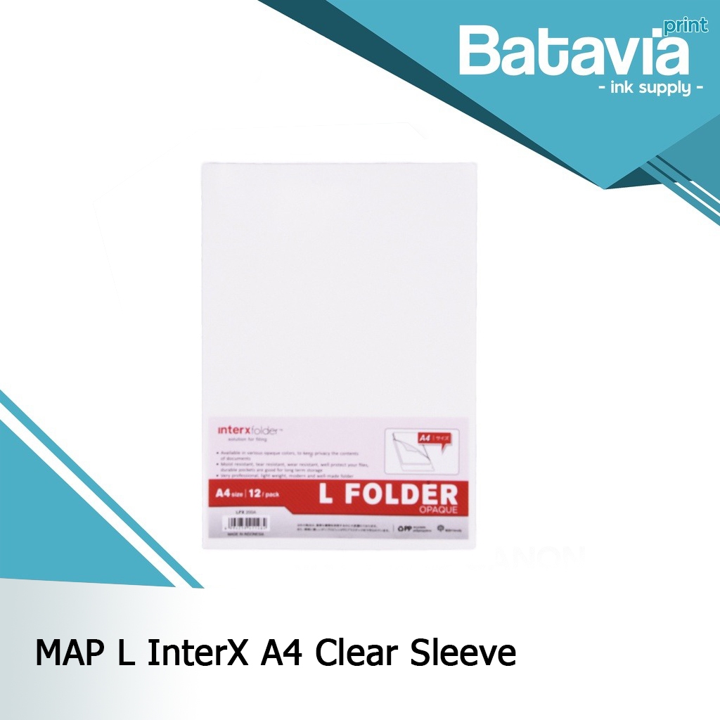 Jual MAP L InterX MAP FOLDER TRANSPARAN CLEAR SLEEVE A4 1 LUSIN ( 12 ...