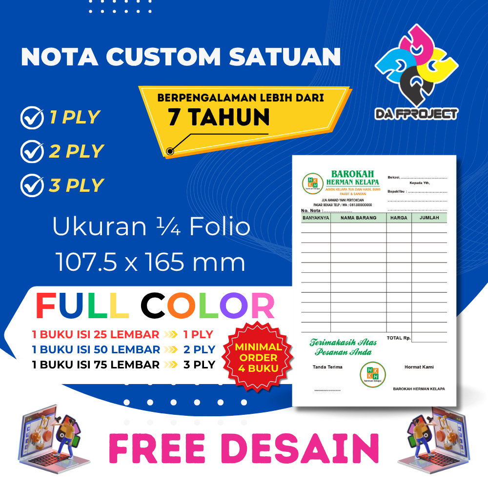 Jual Cetak Nota Custom | Kwitansi | Surat Jalan | Invoice | Shopee ...