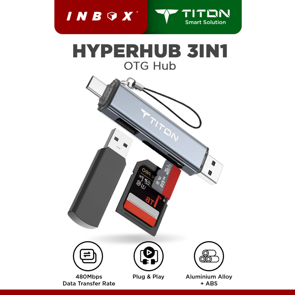 Jual Titon HyperHub Card Reader Hub Memory SD Card Flashdisk OTG USB-A ...