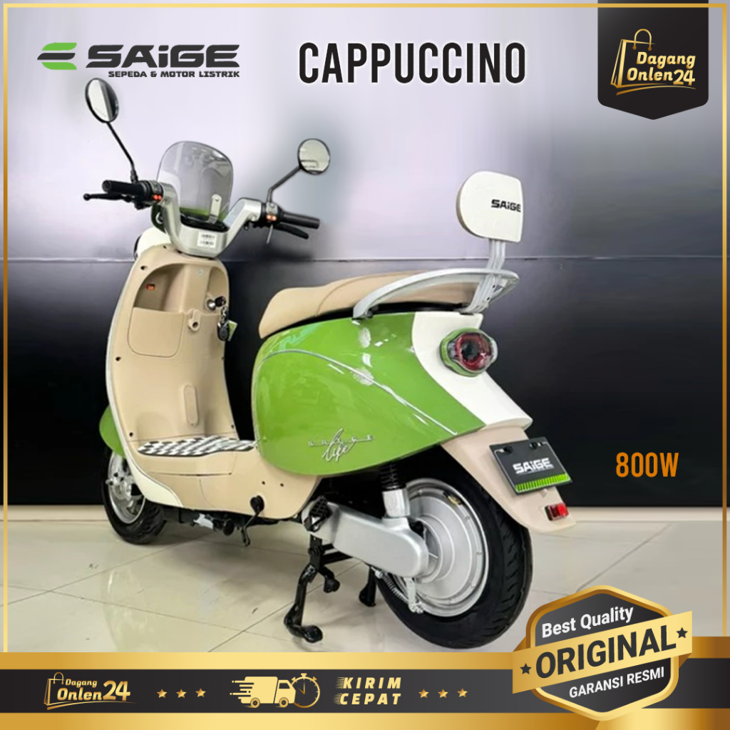 Jual Sepeda Listrik SaiGe Cappuccino Lithium Terbaru 2025 Anti Hujan ...
