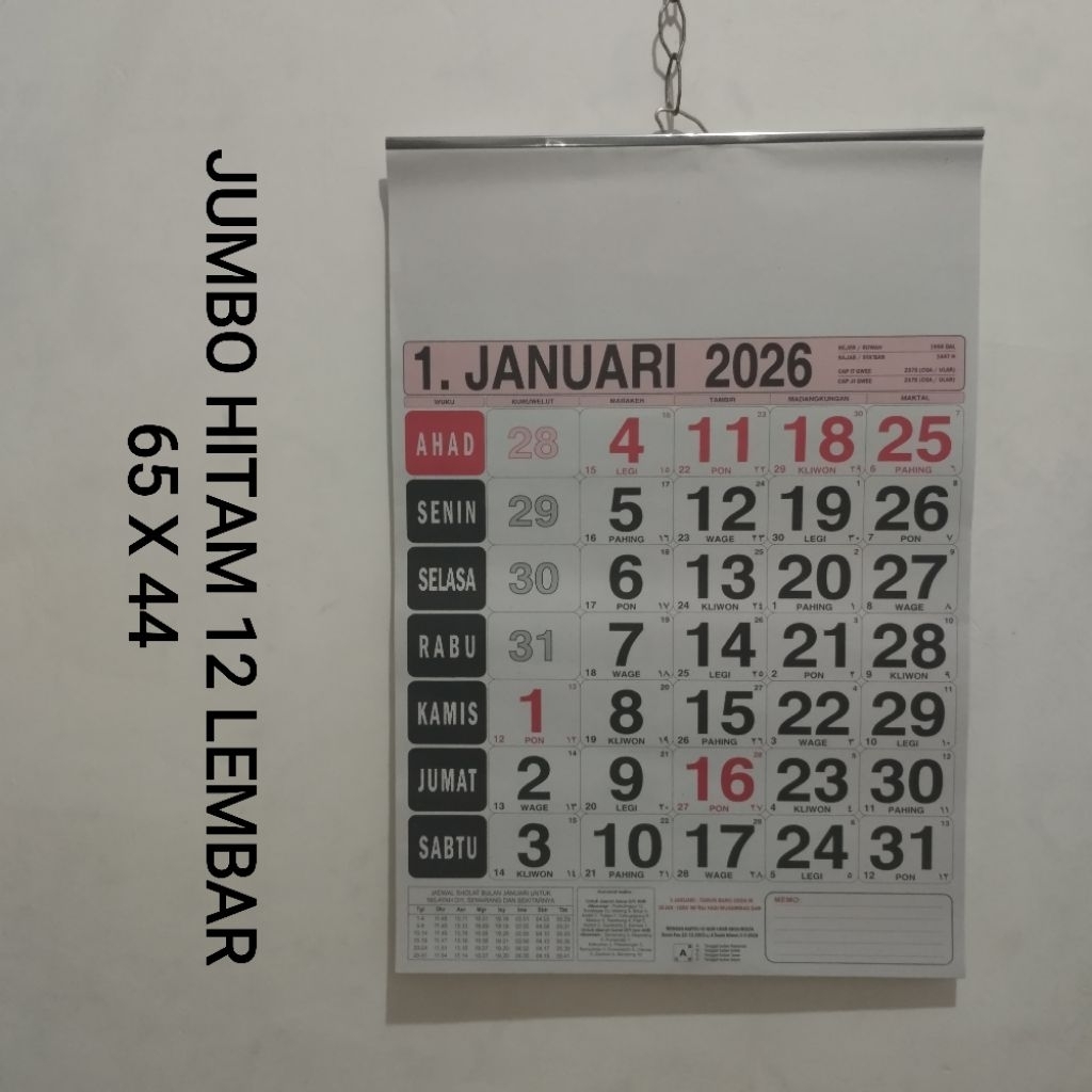 Jual Kalender Almanak Dinding 2026 Kalender Jumbo 2026 | Shopee Indonesia