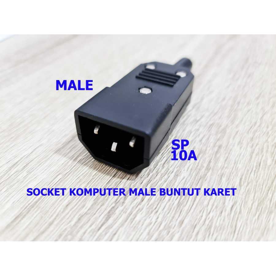 Jual Socket AC Komputer male Buntut karet - SP ( cowo ) - CPU - POWER ...