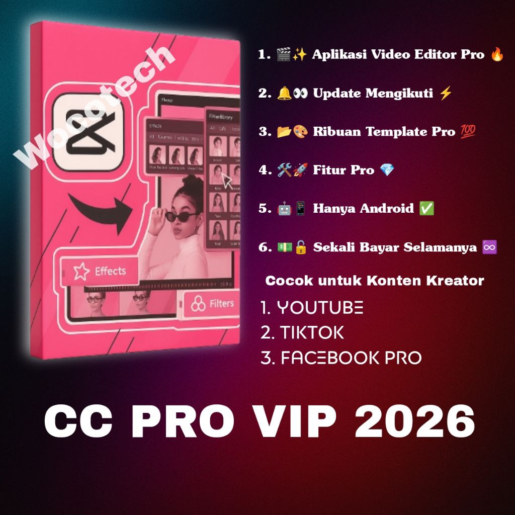 Jual App Video Editor Ai | CC Pro VIP 2026 | Lifetime | Shopee Indonesia