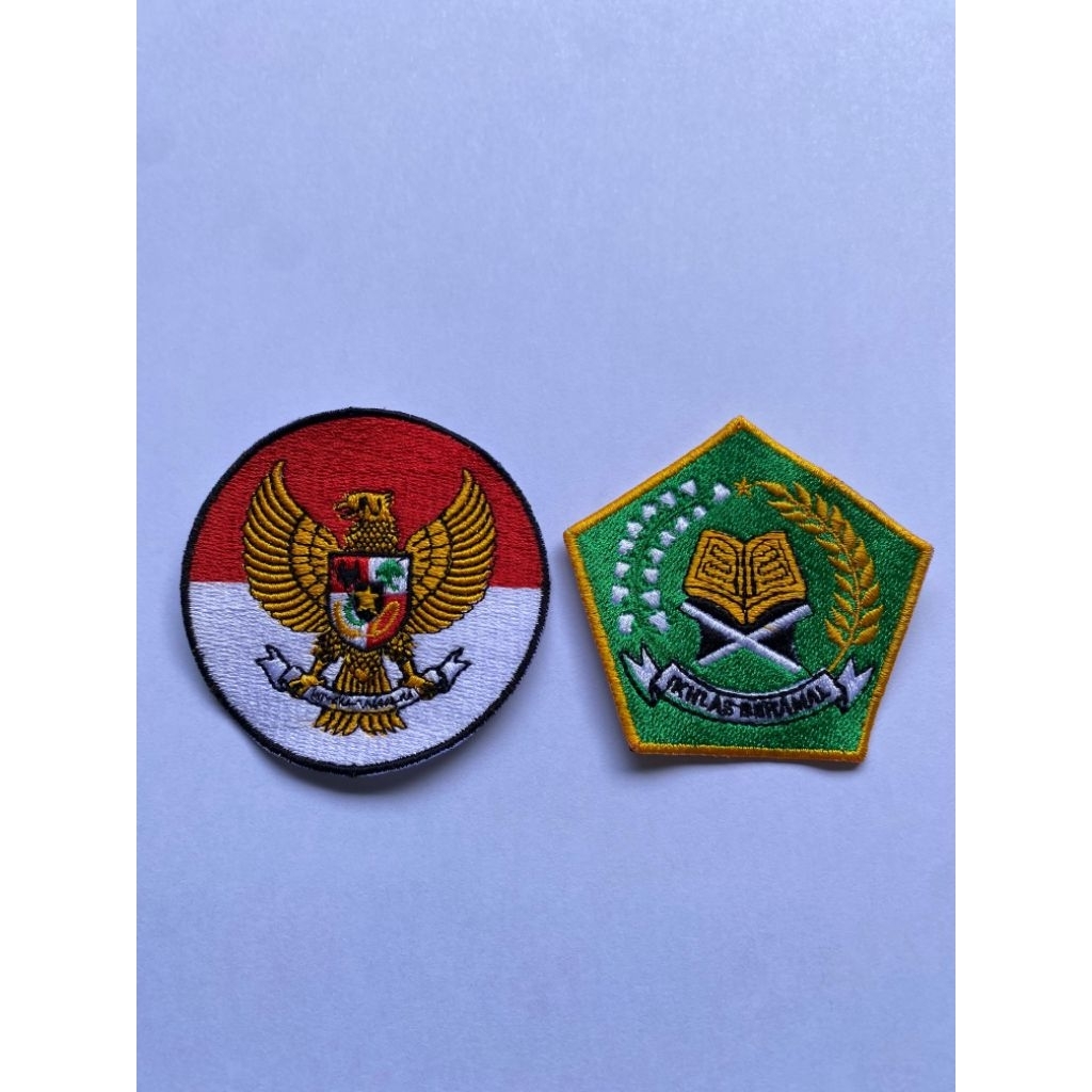 Jual Badge bed Bordir digital kemenag ikhlas beramal garuda merah putih ...