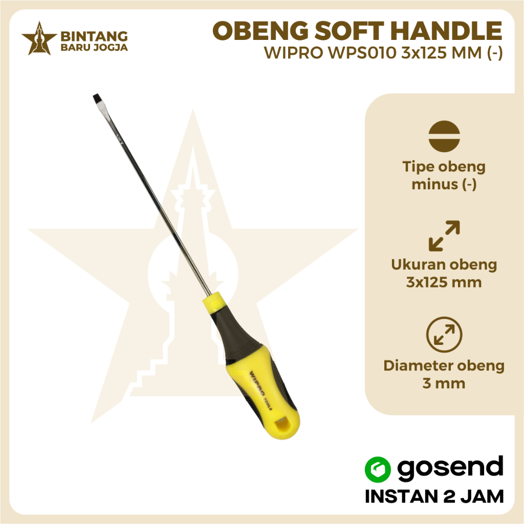 Jual Obeng Soft Handle Wipro MINUS (-) WPS010-0503S ( 3 x 125mm ...
