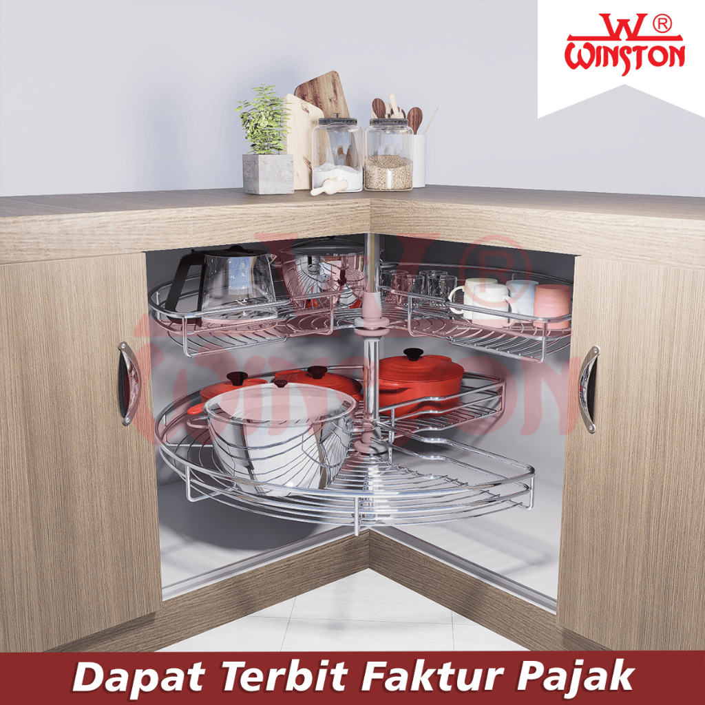 Jual Rak Serbaguna Putar WW 006 Bumbu Dapur Panci Mangkok 2 Susun Sudut ...