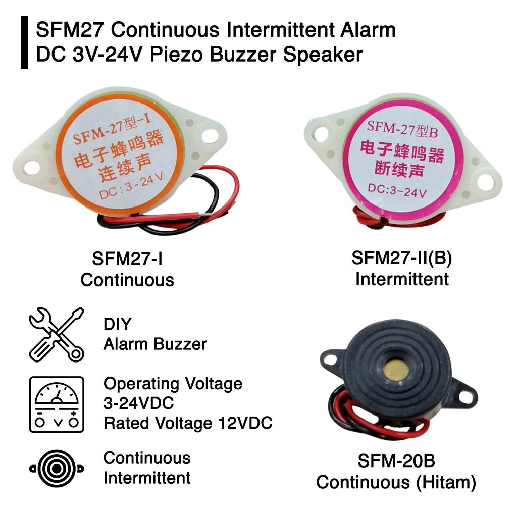 Jual Continuous Alarm DC 3-24V Piezo Active Buzzer SFM27 Speaker 5V 9V ...