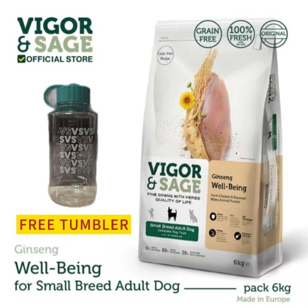 Jual Vigor & Sage Ginseng Well Being Small Breed Adult Dog 6 Kg ( Free ...
