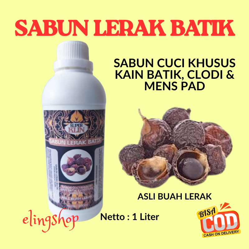 Jual Sabun Lerak Cair Pencuci Kain Batik Clodi Mens Pad 1 Liter ...