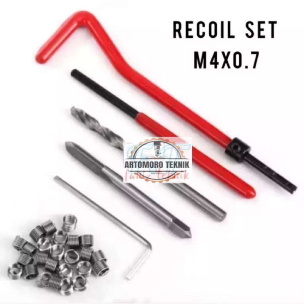 Jual repairt drat baut 7. M4×0.7 Recoil Set Tap Bor Alat Recoil Komplit ...