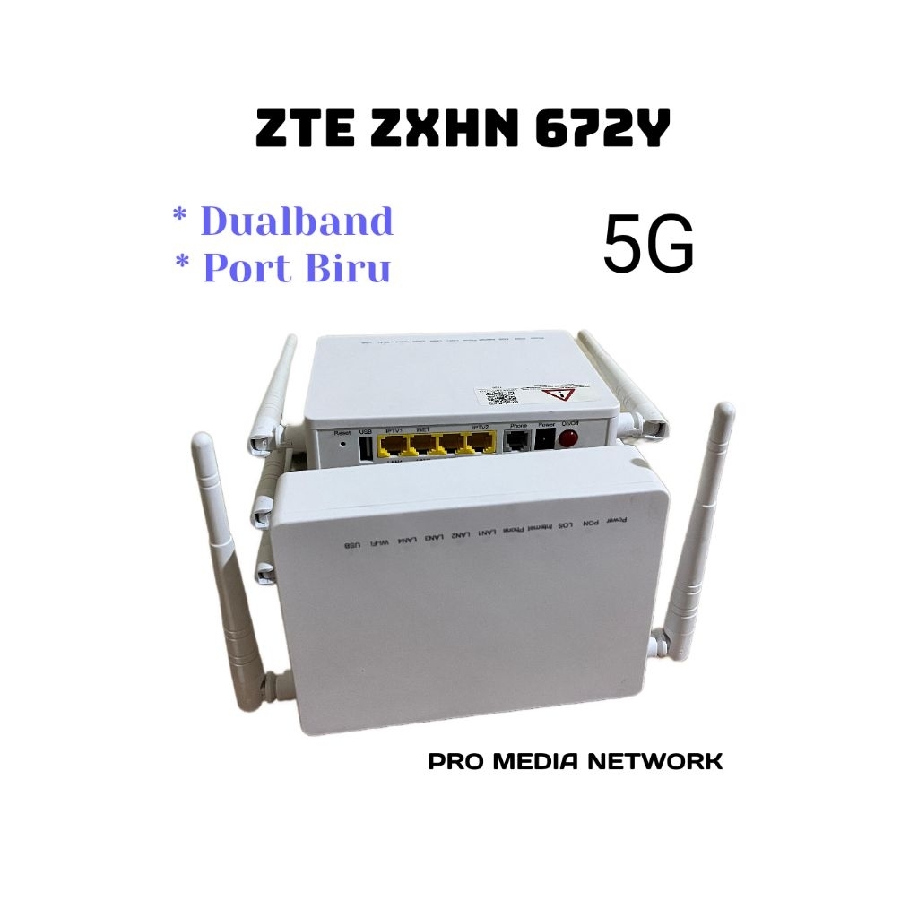 Jual ZTE Modem Router ZXHN F672Y Dualband 5G Port Biru include Adaptor ...