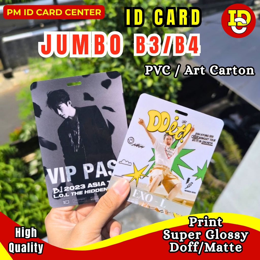 Jual Cetak ID Card Jumbo B3 B4 Custom Bahan PVC Art Carton ID Card ...