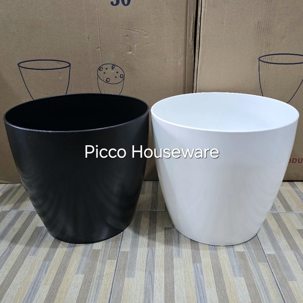 Jual Pot Bunga Plastik Model Keramik Diameter 40cm Dengan 4 Roda TEBAL ...