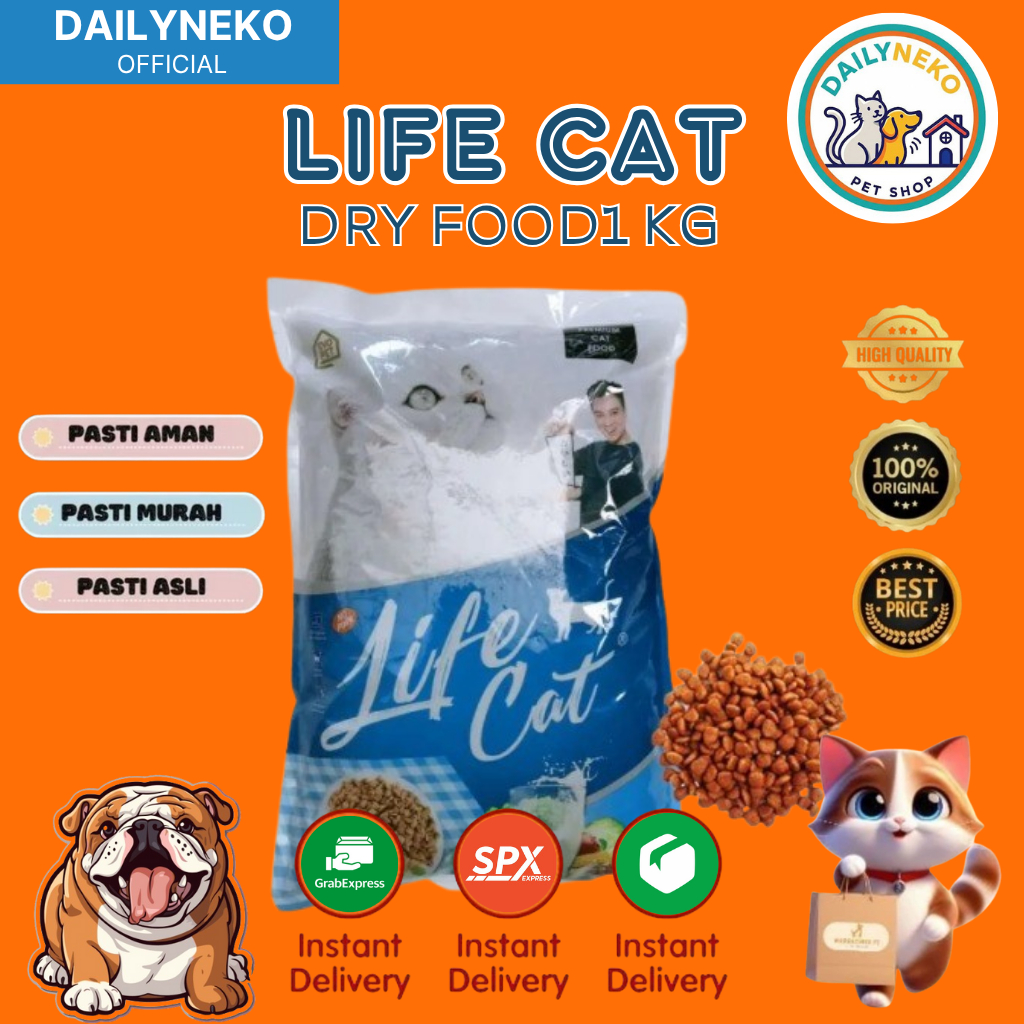 Jual Life Cat Dry Food 1kg - Makanan Kucing Kering 1 Kg | Shopee Indonesia