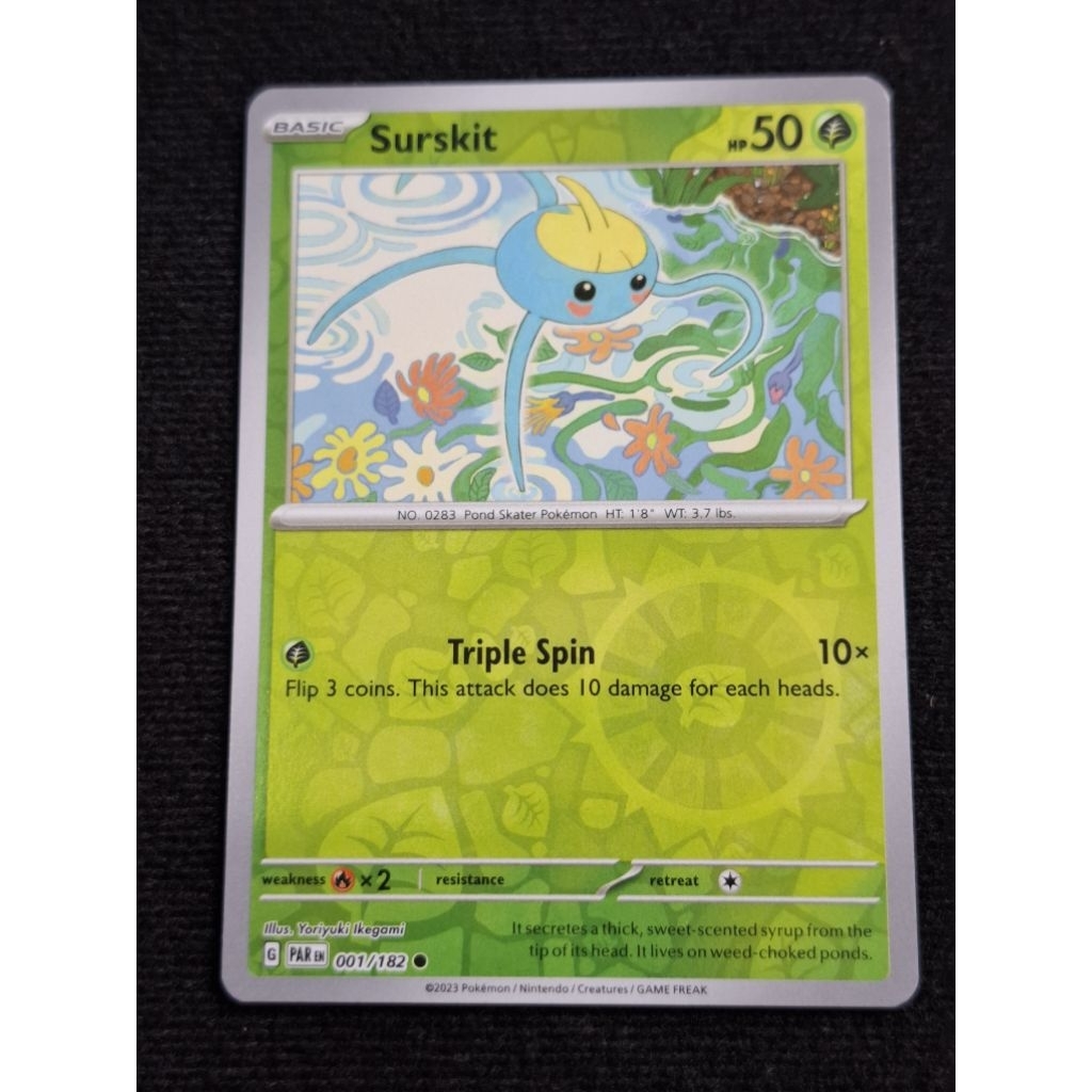 Jual kartu pokemon original holo reverse Surskit PAR 001/182 | Shopee ...