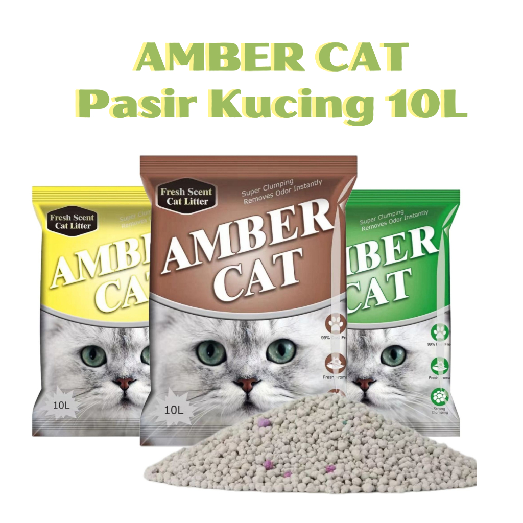 Jual PASIR KUCING AMBER 10L / AMBER CAT LITTER 10L PASIR KUCING GUMPAL WANGI AMBER 10L [OJOL ...