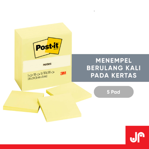 Jual 3M™ POST-IT® STICKY NOTE, 654-5 CNR, , 76x76 mm, / 3M POST IT ...