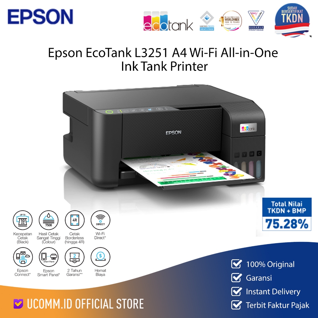 Jual EPSON Printer Epson L3251 Echo Tank All In One Seri Pengganti ...