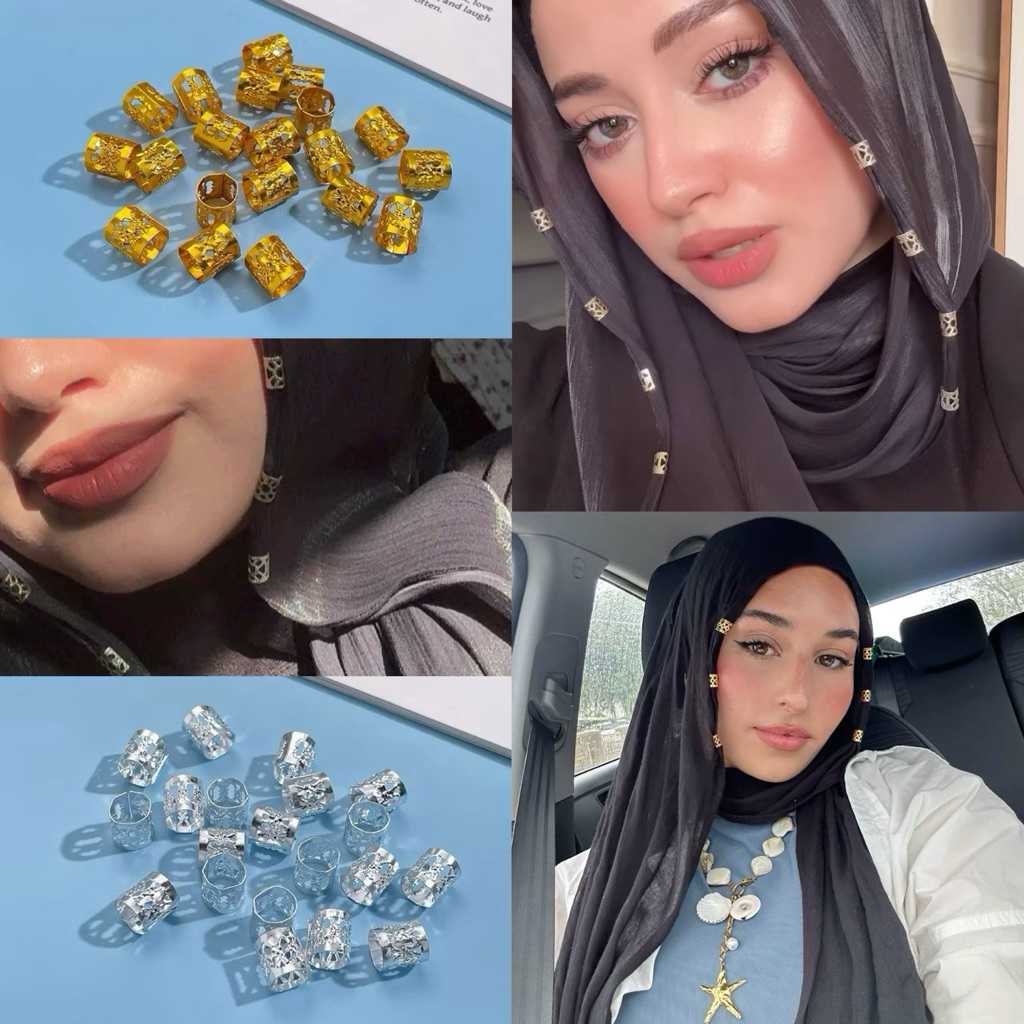 Jual 10pcs Ring Hijab Cincin Klip Manik Hijab Braids Rings Adjustable ...