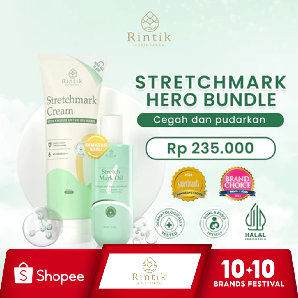 Jual Bundling Rintik Stretch Mark Cream + Stretch Mark Oil - Penghilang ...